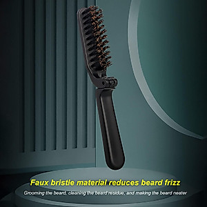Foldable Beard Brush, Waterproof Soft Bristles Beard Styling Comb Men Mustache Grooming Brush for Household Outdoor Travel