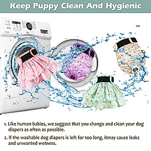 Washable Female Dog Diapers Skirt(4 Pack) - Reusable Doggie Diapers with Adjustable Snaps, High Absorbency Leak-Proof Puppy Diapers for Female Dog in Heat, Period, Incontinence XL