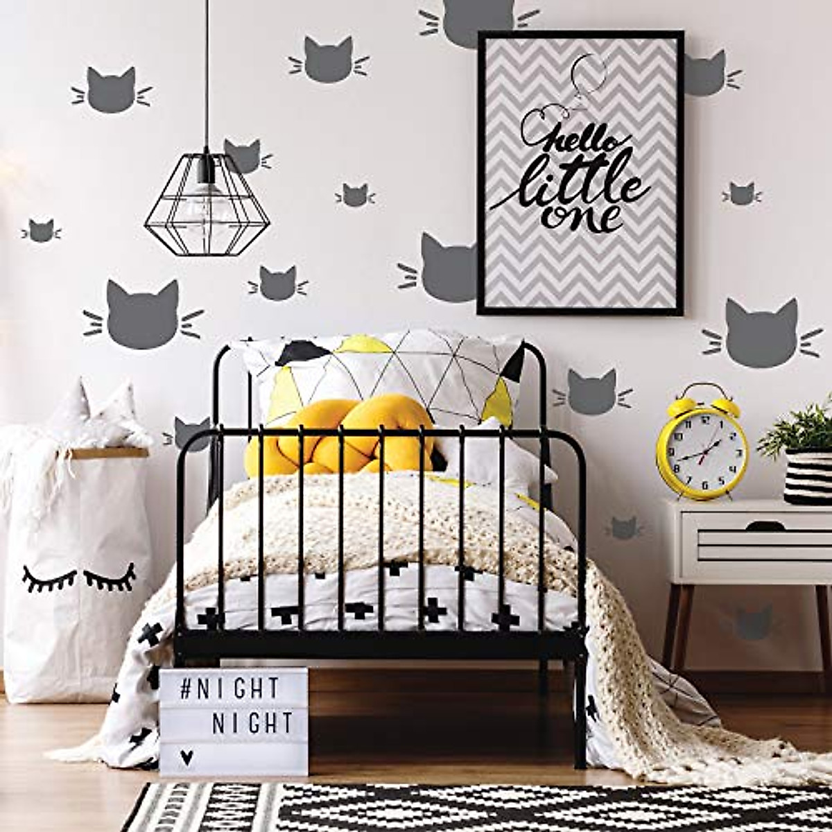NAKLEO 5 pcs Reusable Plastic Stencils - Cat Kitten Animal - 13.4" to 3.5" - Pattern Children Kids Painting Template Room Decor - Craft DIY Wall Furniture