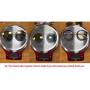 Dollger Double Lens Clip On Sunglasses Non-flip Lens Round Steampunk Style Glasses for Men Women