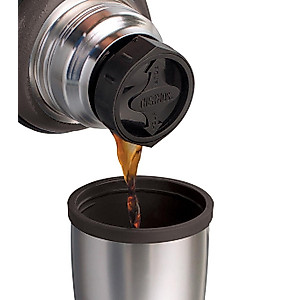 Thermos The Rock Vacuum Insulated 1 Liter Beverage Bottle, stainless steel/black, 1.1 quart (2510TRI2)