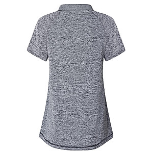 Vldnery Women Athletic Golf Shirt Moisture Wicking Yoga Workout Zip Shirts (XL)