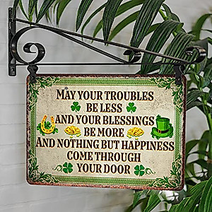 N NAMESISS All Over Printed, Shamrock Metal Sign, Irish Decor, Irish Decoration, St Patrick Day Decorations, Patrick Day Decor, 12x8 Inches Metal Sign, Door Sign, Welcome Sign
