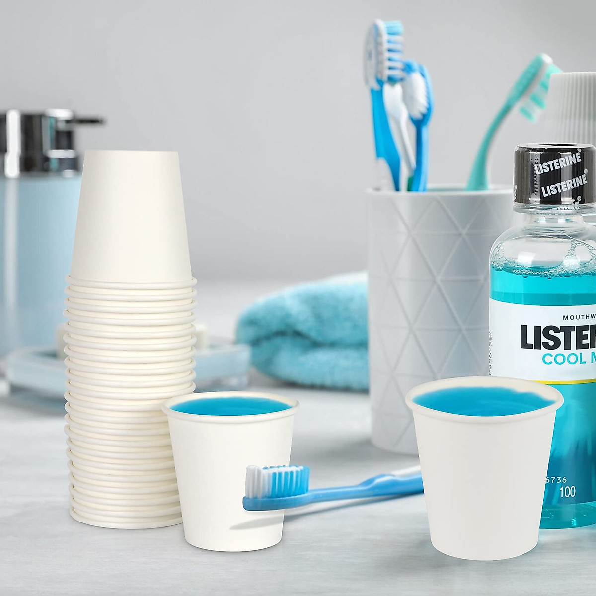 Yes!Fresh [500Count] 3oz Disposable Paper Cups,Hot/Cold Beverage Drinking Cup，Small Paper Cups for Bathroom and Mouthwash (3 oz, 500 Count, White)