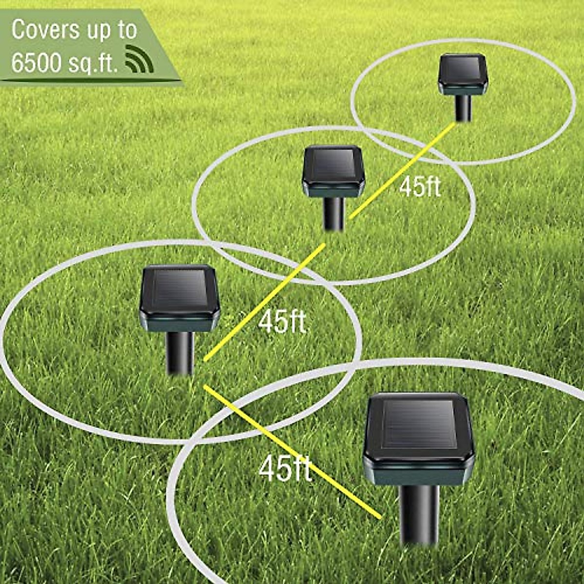 LIGHTSMAX Mole Repellent Mole Repeller Solar Powered Gopher Repellent Ultrasonic Vole Repellant Gopher Repellent Rodent Deterrent No Mole Traps Killer Harm to Your Lawn Yard (8)