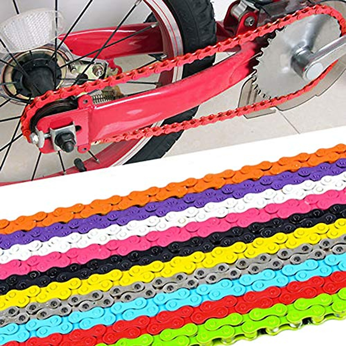 MNTT Bicycle Chains,94 Links Bike Chain Fixed Gear Track BMX Single Speed Cycling Sports Multicolors(Pink)