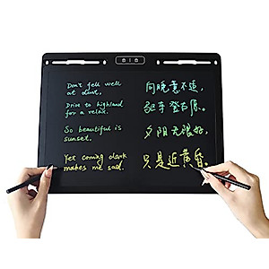 Large LCD Writing Board 16 Inches with 2 Delete Keys and Split Screen for Local Erasing, Electronic Drawing and Doodle Tablet for Adult and Kid with 2 Pens, Nice Holiday or Birthday Present (Black)