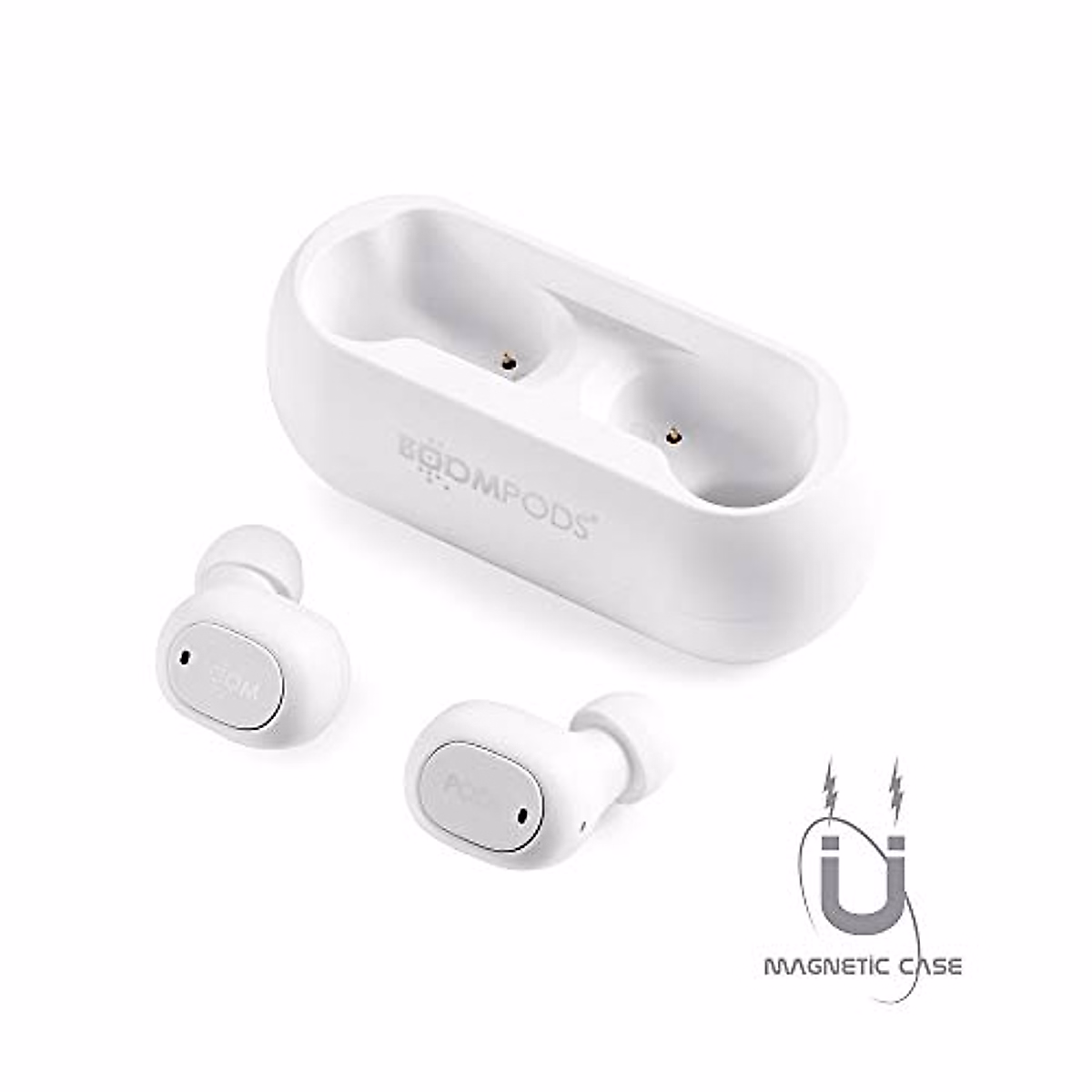BoomPods Boombuds Go True Wireless - Best Sports Earbuds, Bluetooth, Portable Magnetic Charging Case, Water/Sweat Resistant IPX4, Instant Connect TWS