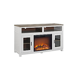 Ameriwood Home Carver Electric Fireplace TV Stand for TVs up to 60" Wide, White