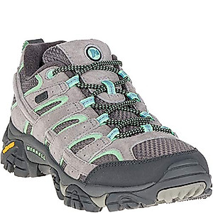 Merrell Women's Moab 2 Waterproof Hiking Shoe, Drizzle/Mint, 7 M US
