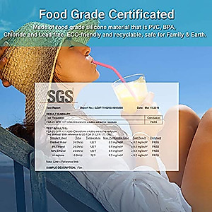 SPLF 12 Pack Reusable Silicone Straws for Toddlers & Kids-BPA Free Translucent Collapsible Straws with Cleaning Brushes & Case for 20/30 oz Tumblers RTIC/Yeti, Eco-friendly, no Rubber Tast