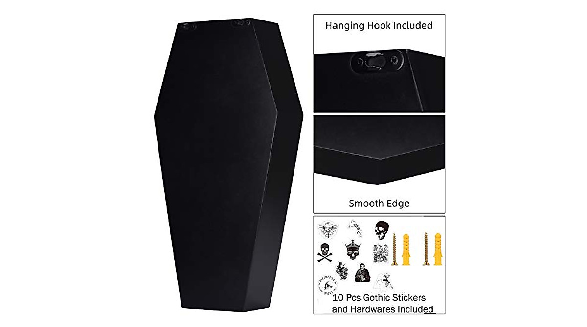 Gothvanity Coffin Shelf - Large Gothic Decor for Display or Storage