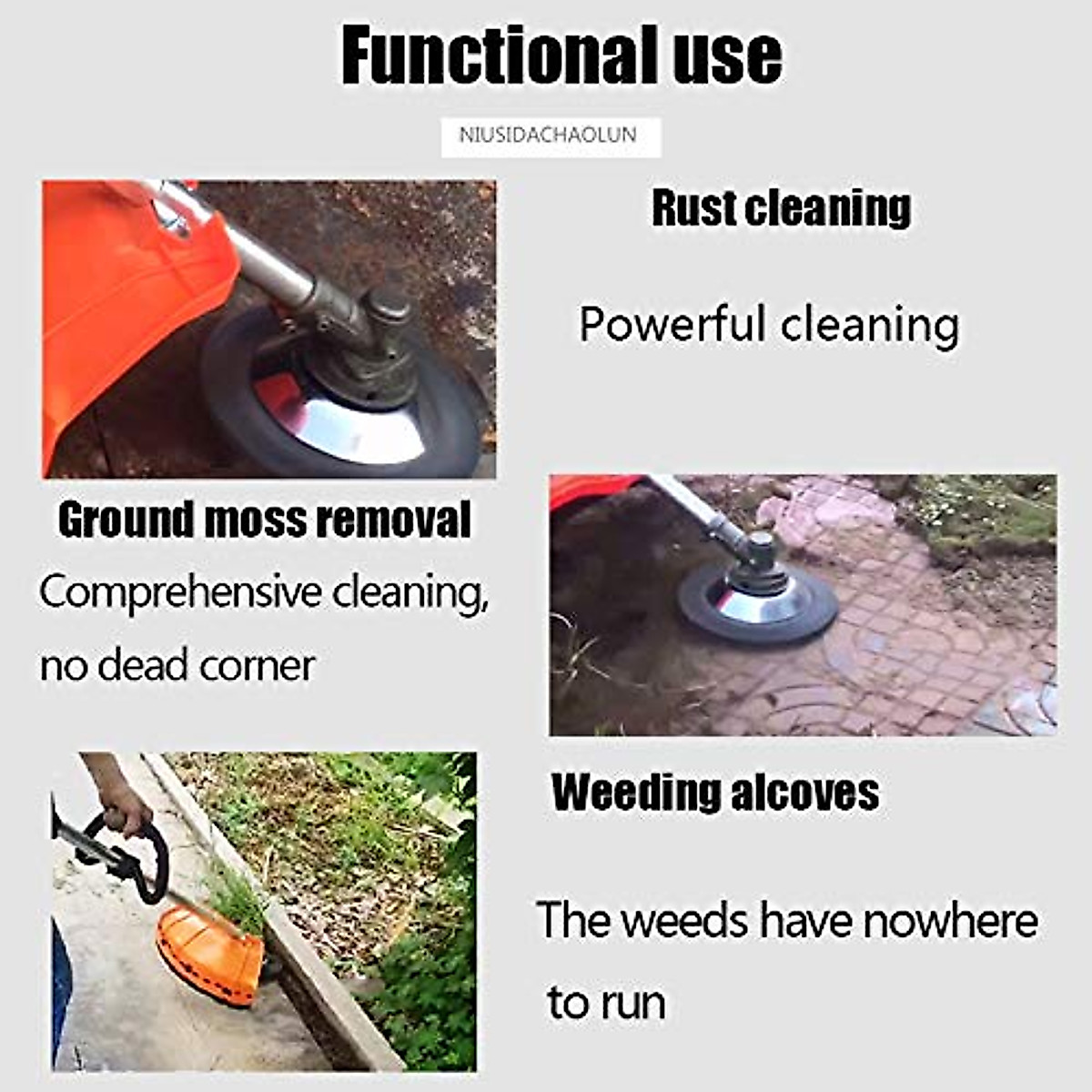 8 Inch Wire Wheel Brush Trimmer, Replacement Garden Grass Weed Lawn Mower Weeding Tray with 1 Inch (25mm) Hole for Rust Removal Paving Stone Pavement Joints or Driveway