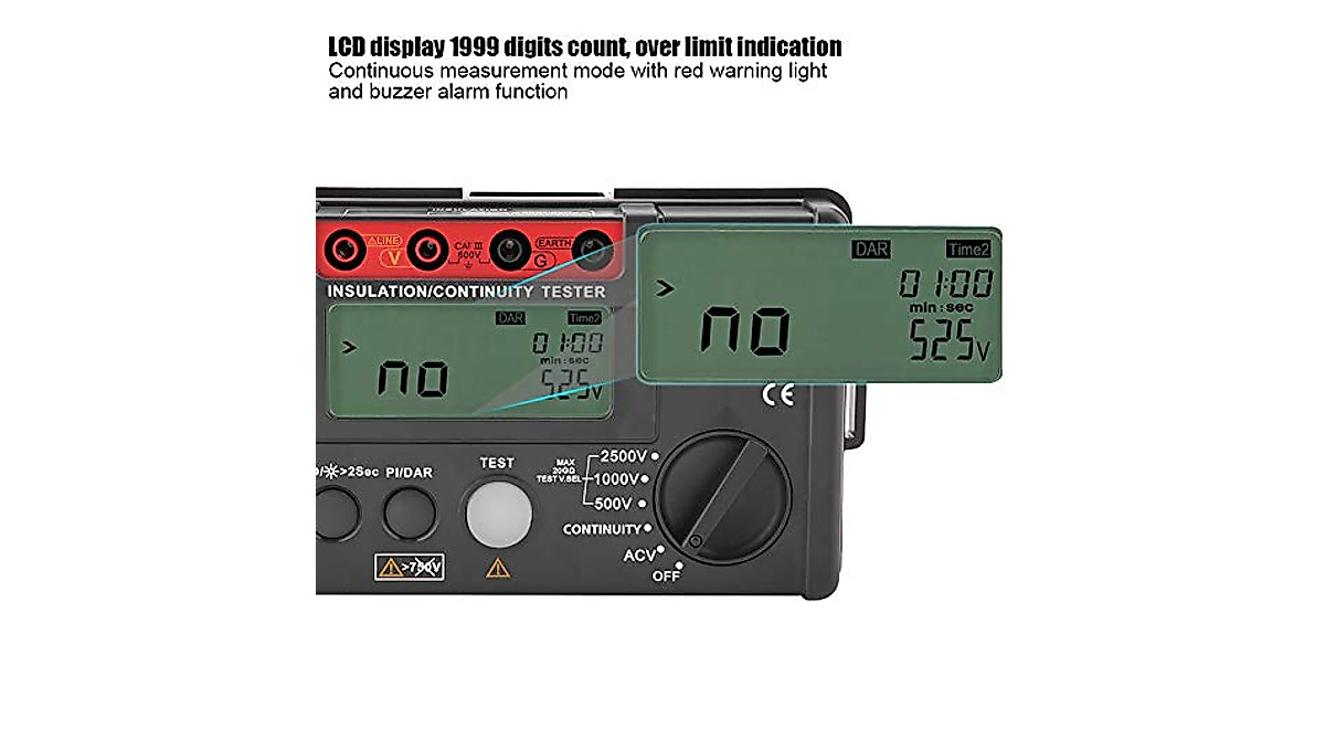 Digital Resistance Ground Earth Tester UT501A - Accurate 1000V ...