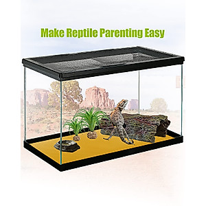 Helidrago Bearded Dragon Tank Accessories, Reptile Substrate Floor, Leopard Gecko Tank Liner Mat for 40 Gallon, 20 Gallon, 50 Gallon,75 Gallon Lizard Tank, Yellow