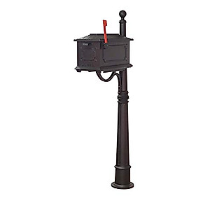 Special Lite Kingston Curbside Mailbox with Ashland Mailbox Post Unit - Black