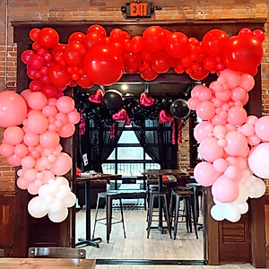 RUBFAC Red Balloons, 120pcs 5 Inch Red Balloons, Thicker Red Balloons for Birthday Wedding Baby Shower Graduation Anniversary Party Decorations