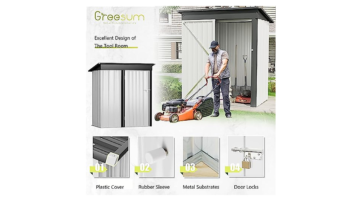 Greesum Metal Outdoor Storage Shed for Your Backyard