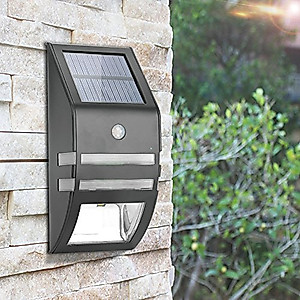 Solar Power LED PIR Motion Sensor Solar Powered Lights, Outdoor Waterproof Path Wall Lamp Home Garden Security Lamps for Driveway, Yard, Garden, Patio
