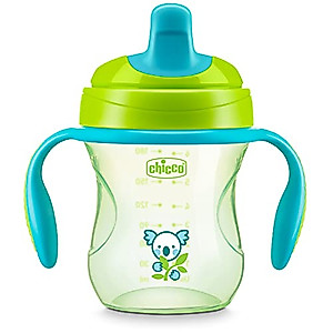 Chicco Semi-Soft Spout Trainer Spill-Free Sippy Cup 7oz. Green 6m+