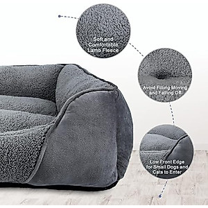 AIPERRO Extra Large Dog Bed for Large Dogs Machine Washable Rectangle Dog Bed Orthopedic Calming Dog Sofa Bed Soft Sleeping Puppy Dog Beds Breathable Cuddler Pet Bed with Anti-Slip Bottom