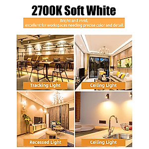 Lumiverse GU10 LED Bulbs, Dimmable, 2700K Soft Warm White, 5.5W 500lm [50W Equivalent], Par16 Led Bulbs for Track Lighting, 40° Beam Angle, ampoule led, UL Listed, 6 Pack