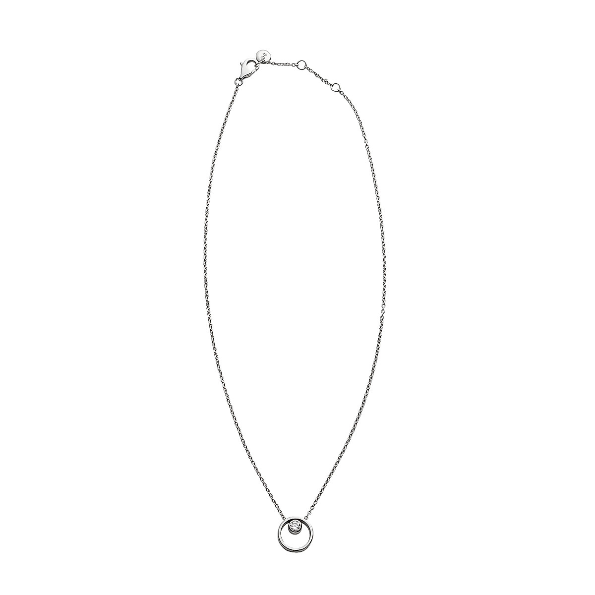 Skagen Women's Kariana Silver Tone Stainless Steel Circle Pendant Necklace (Model: SKJ0833040)