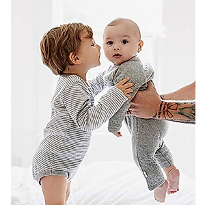 Burt's Bees Baby unisex baby Bodysuits, 3-pack Long & Short-sleeve One-pieces, 100% Organic Cotton Bodysuit, A-bee-c, 3 Months US