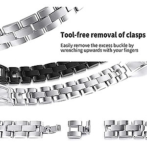 LYXLOVERI Quick Release Metal Watch Band Universal 20mm Band for Women Adjustable Black Silver Vintage-Gold Stainless Steel Strap SmartWatch Bands Valentine Gifts (20mm, Vintage-Gold)