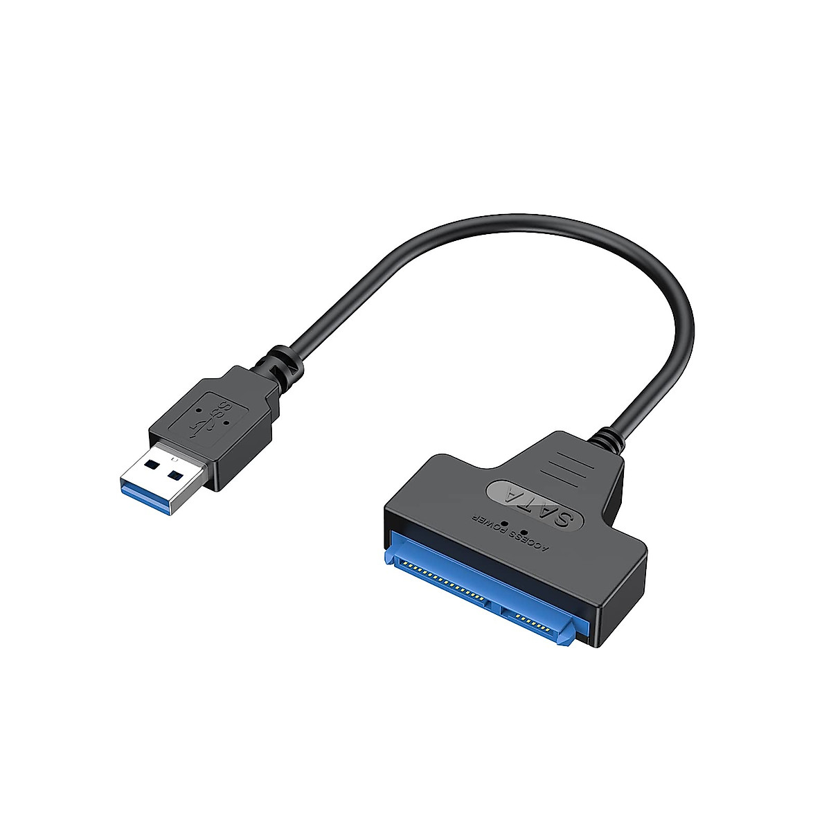 CableCreation SATA to USB 3.0 Cable, USB 3.0 to SATA Adapter, Compatible with 2.5" SATA III HDD&SSD Hard Disk Driver, 0.5FT, Black-External HDD Converter for Data Transfer