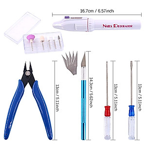 Keadic 55Pcs Professional Modeler Basic Tools Craft Set Hobby Building Tools Kit with a Plastic Case for Gundam Car Model Building Repairing and Fixing