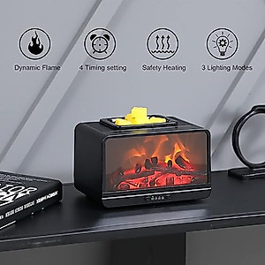 MeplLivs Dynamic Flame Fireplace Electric Wax Melt Warmer PTC Heating Plate Monochromatic Wax Burner Fragrance Wax Warmer for Home Office Gifts & Decor(Black)