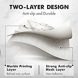 Drawer and Shelf Liners for Kitchen Cabinets Non Slip Marble Shelf Paper Non-Adhesive Strong Grip Cabinet Liners for Shelves Waterproof Drawer Liners for Bedroom Dresser, Cupboard, Desk, Easy to Clean