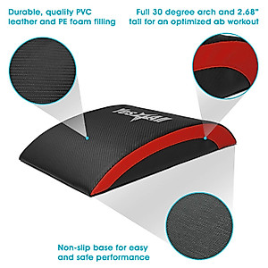 Yes4All Ab Mat For Sit Up 15" Situps Pad I Thick Workout Mat Comfortable for Abdominal Exercises, Crunches, Push-Ups, Core Training, Lower Back Support and Stretches Ab Muscles - Red