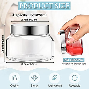 Mumufy 36 Pcs Clear Plastic Jars with Lids Round Plastic Containers Empty Travel Containers for Creams Refillable Cosmetic Jars Containers for Lotions Body Scrub Body Butter (Silver Lid,8 oz)