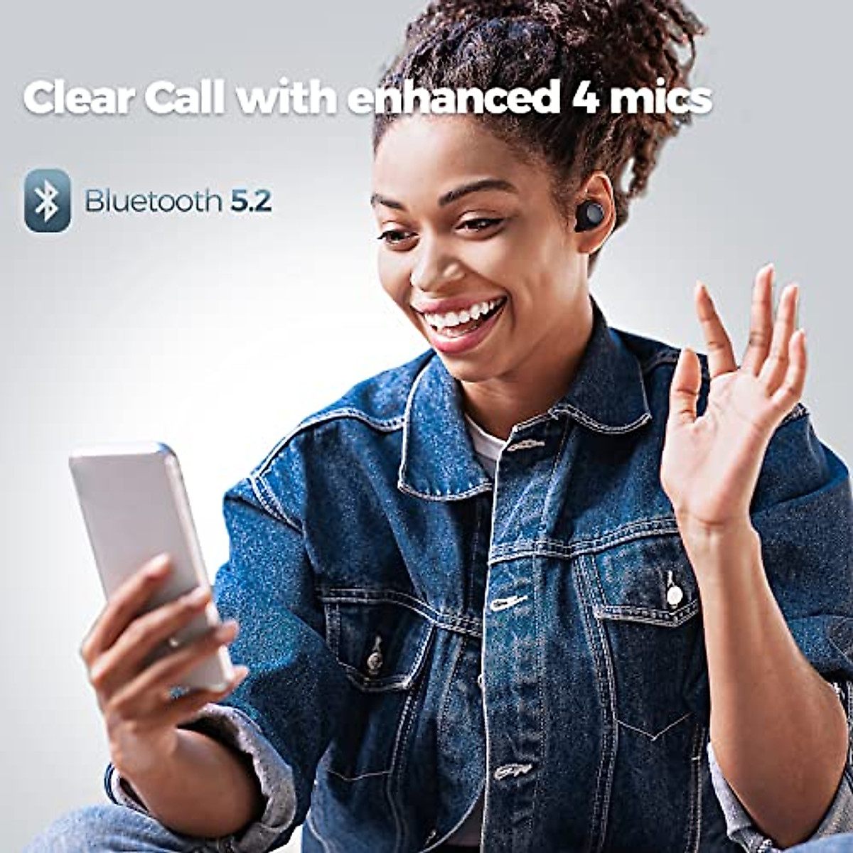 Wireless Earbuds ANC, Bluetooth 5.2 Active Noise Canceling Headphones w/35H Playtime and Punchy Bass, Sport Earphones w/Wireless Charging, Touch Control, Twins and Mono Modes, IPX8