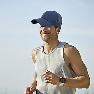 PoKids Men Quick Dry Hat Oversize XL Men Women Baseball Hat Lightweight Mesh Hat Running Outdoor Sport Cap(23.3"-25.5") Blue