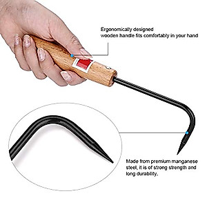 Sturdy Manganese Steel Bonsai Root Hook with Comfortable Wooden Handle Gardening Tools,Bonsai Tool Root Hook, Iron Gardening Hook Bonsai Tools, Bonsai Tool Root Hook, Sturdy Manganese Steel Bons