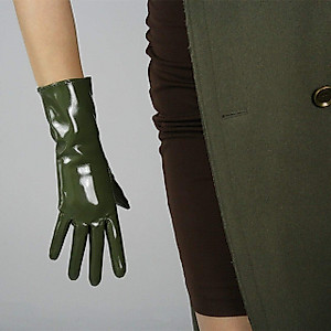 DooWay Women Sexy Faux Leather Shiny Long Latex Gloves Mittens Culb Wear Cosplay Costumes Opera Evening Finger Gloves