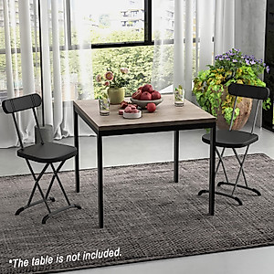 Giantex 2-Pack Folding Chairs, Plastic Event Chairs, 400 LBS Lightweight Foldable Chairs with Solid X-Shape Frame, Oversized Seat, Outdoor Indoor Chairs for Home Garden Patio Yard, Black