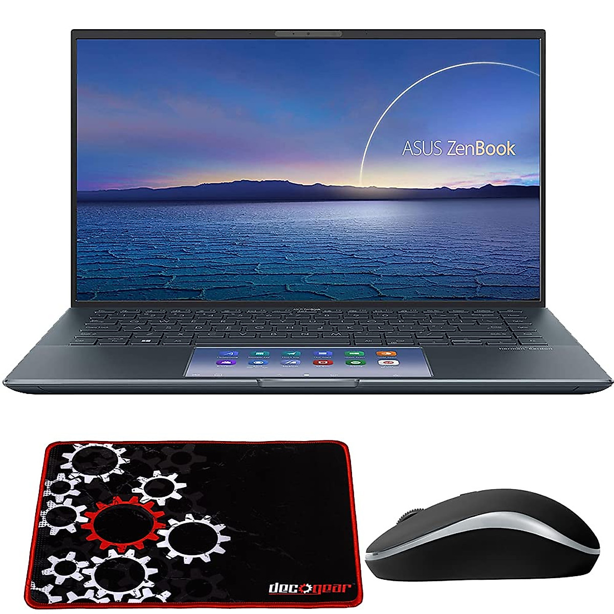 ASUS ZenBook 14" Ultra-Slim Intel i7-1165G7 8GB/512GB SSD Laptop UX425EA-EH71 10 Bundle with Deco Gear Medium Sized Pro Gaming Mouse Pad + Bytech Wireless Mouse