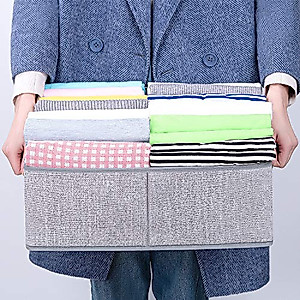 DIMJ Closet Baskets, 3 Packs Trapezoid Storage Bins, Foldable Fabric Baskets for Clothes, Baby Toiletry, Toys, Towel, DVD, Book