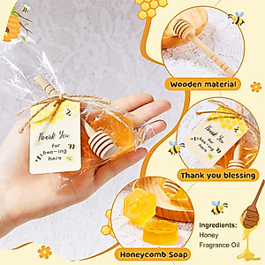 Otuuz 48 Pcs Baby Shower Bee Party Favors Honeycomb Soap Honeycomb Bee Soap with Honeycomb Stick Handmade Soap Favors Gifts for Guest Gender Reveal Party Baby Shower Decorations (Yellow)