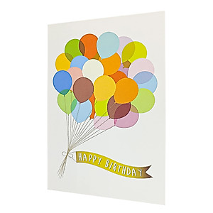 ProGibbs Happy Birthday Day Card - White Card with Balloons