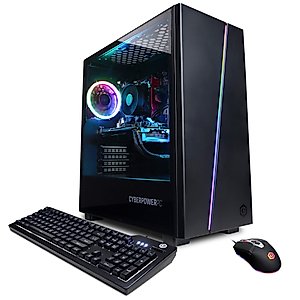 CyberpowerPC Gamer Master Gaming PC, AMD Ryzen 5 3600 3.6GHz, GeForce RTX 2060 6GB, 8GB DDR4, 240GB SSD, 1TB HDD, Wi-Fi, Ready & Windows 10 Home (GMA2130CC, Black)