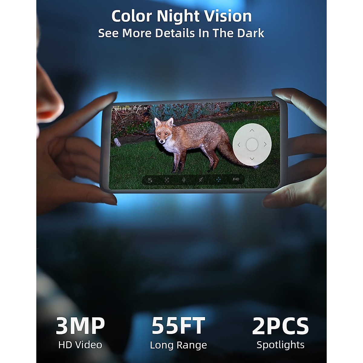 MUBVIEW Solar Security Cameras Wireless Outdoor, 2K 360° PTZ Battery Powered Outdoor Camera, 2.4Ghz WiFi Home Security Camera, Color Night Vision, Motion Detection, 2-Way Audio, SD/Cloud Storage