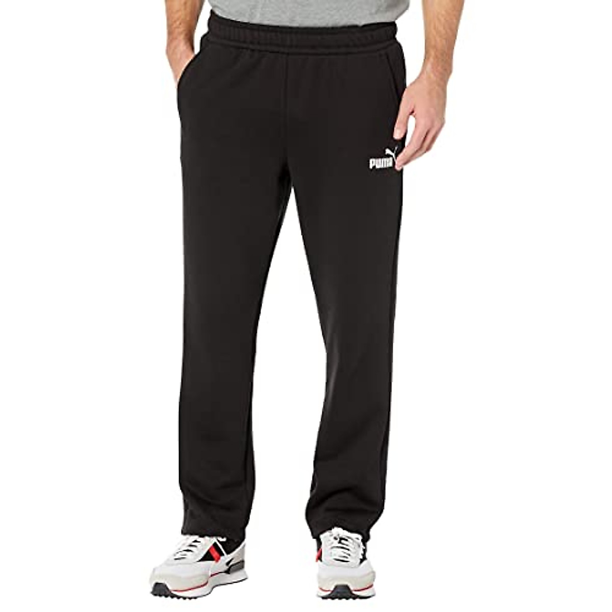 PUMA mens Essentials Fleece Sweatpants, Cotton Black, Medium US