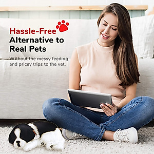 Precious Petzzz Border Collie - Pet Mate/Nap Breathing Life Like Sleeping Dog in Bed Sleeping Pet