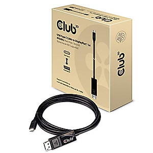 Club3D CAC-1557 USB Type C to Displayport 1.4 Bi-Directional Cable with 8K 60Hz, 4K 120Hz HDR Video Support 1.8m-6ft M/M