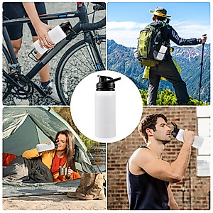 Gandeer 14 Pcs Aluminum Water Bottle 17 Oz Bike Bottles with Snap Lid Reusable Easy Carry Sports cups for Camping Hiking(White)